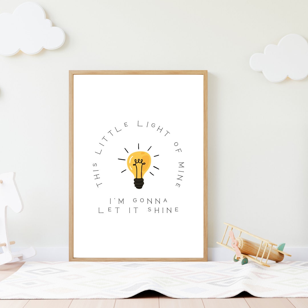 This Little Light of Mine Poster | Sunday School Song Lyrics Poster ...