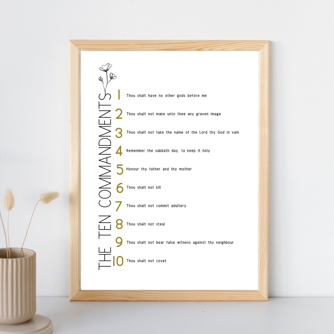 The Ten Commandments Poster | Digital Download | Christian Wall Art ...