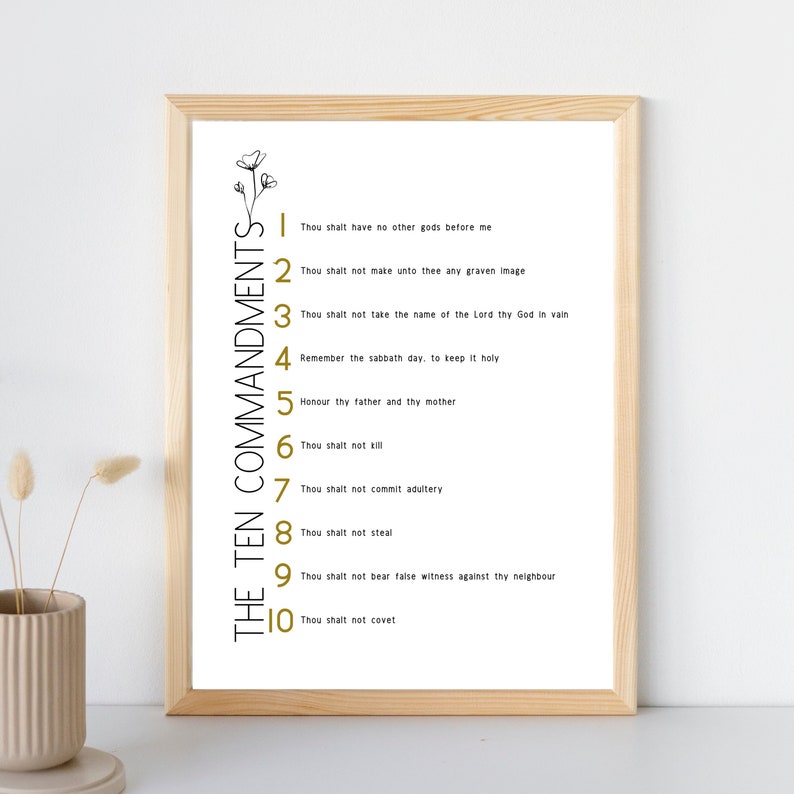 The Ten Commandments Poster | Digital Download | Christian Wall Art ...