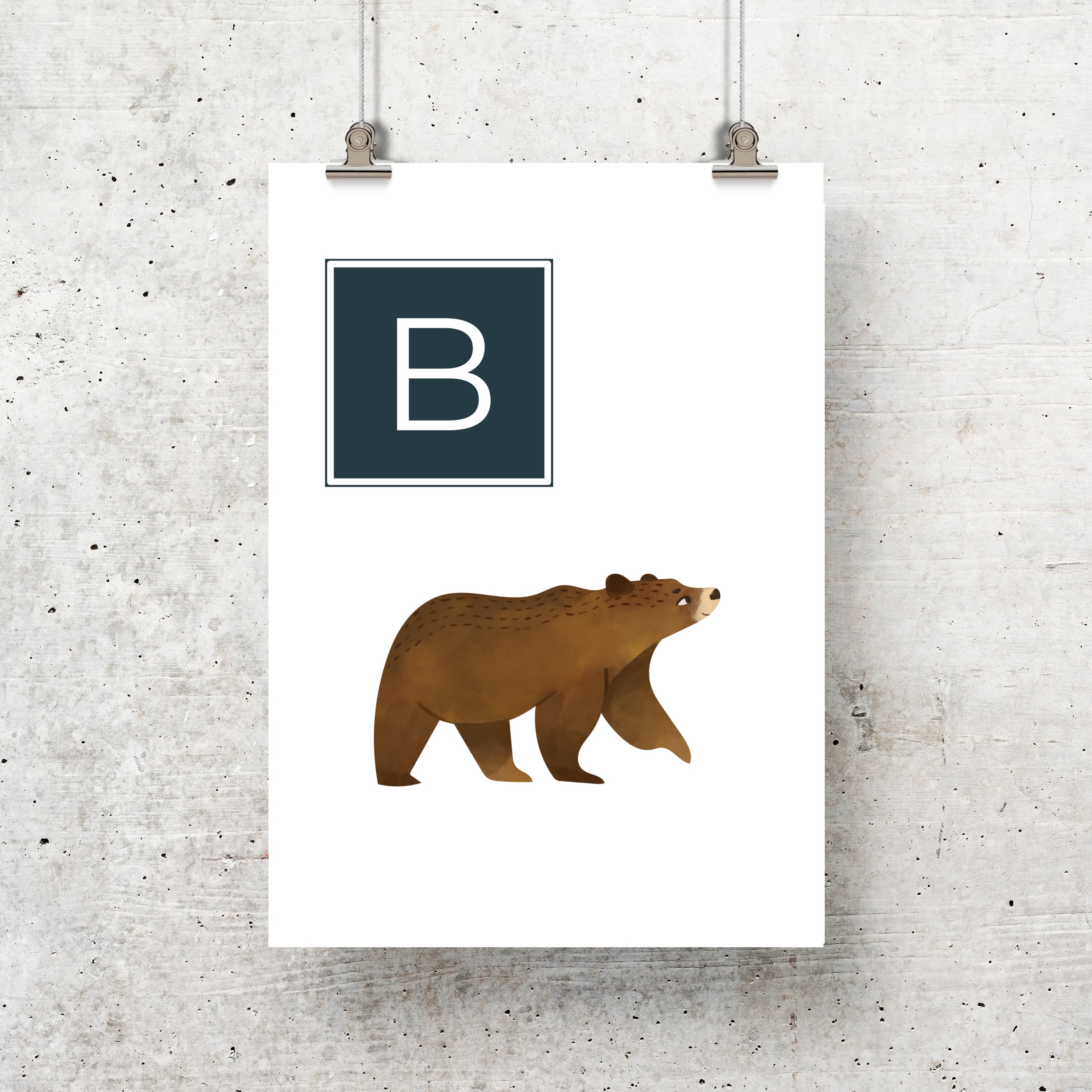 B is for Bear Poster | Alphabet Poster | Digital Download | Bear ...