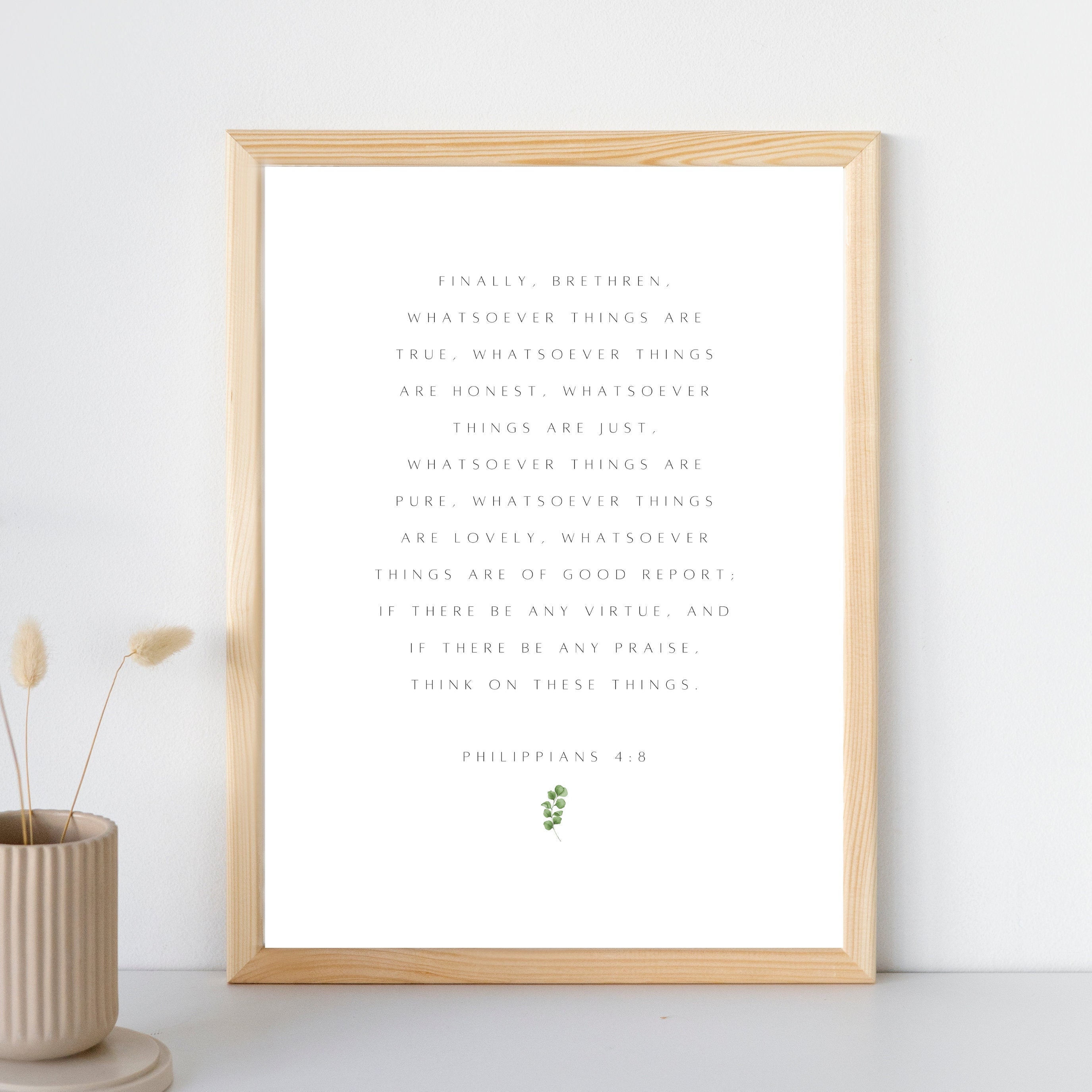 Think on These Things Poster | Philippians 4:8 | Digital Download ...