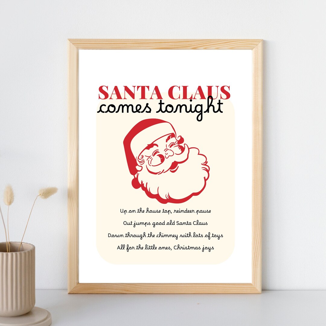 Up on the House Top Poster | Digital Download | Santa Claus Comes ...