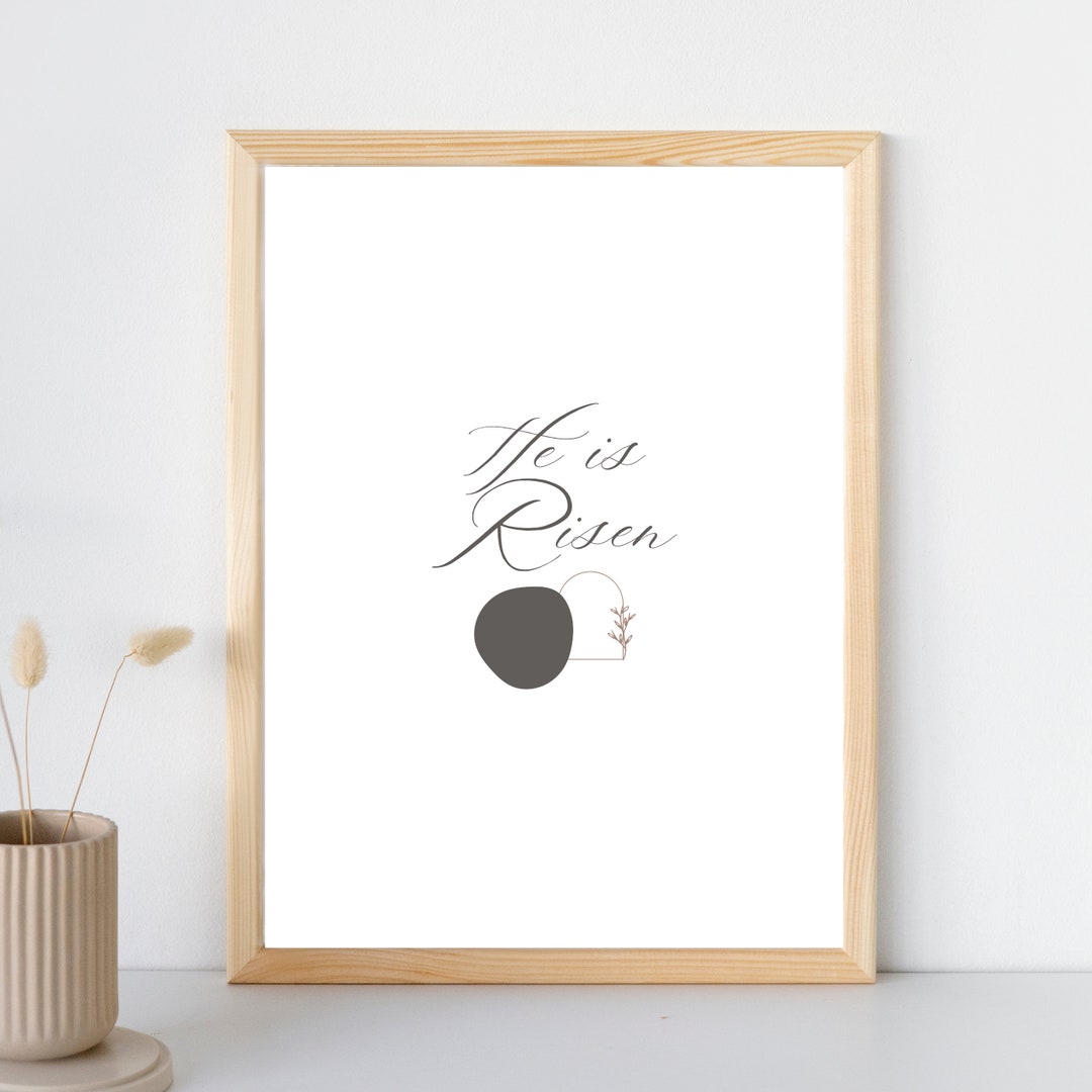 He is Risen Poster | Digital Download | Boho Easter Wall Art Printable ...
