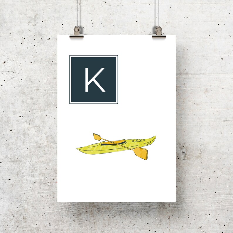 K is for Kayak Poster | Alphabet Poster | Digital Download | Letter K ...