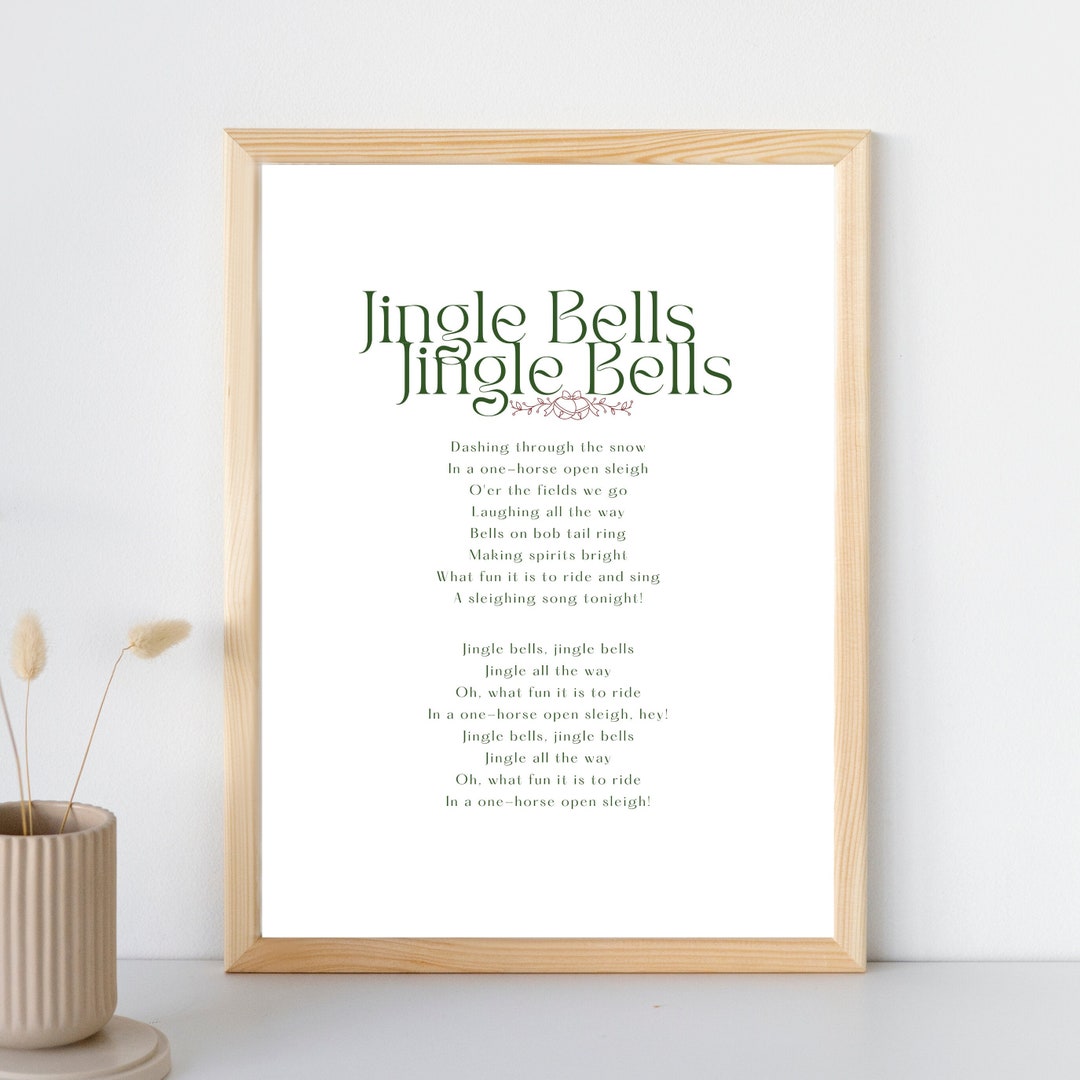 Jingle Bells Poster | Dashing Through the Snow | Digital Download ...