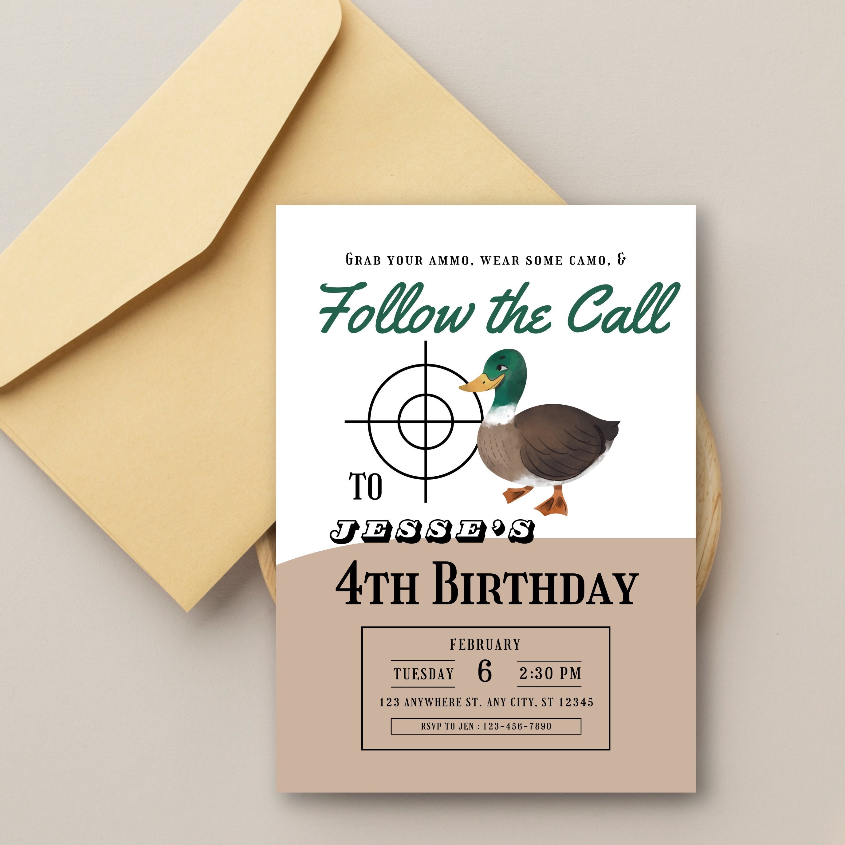 Duck Hunting Birthday Party Invitation | Digital | Editable | Printable ...