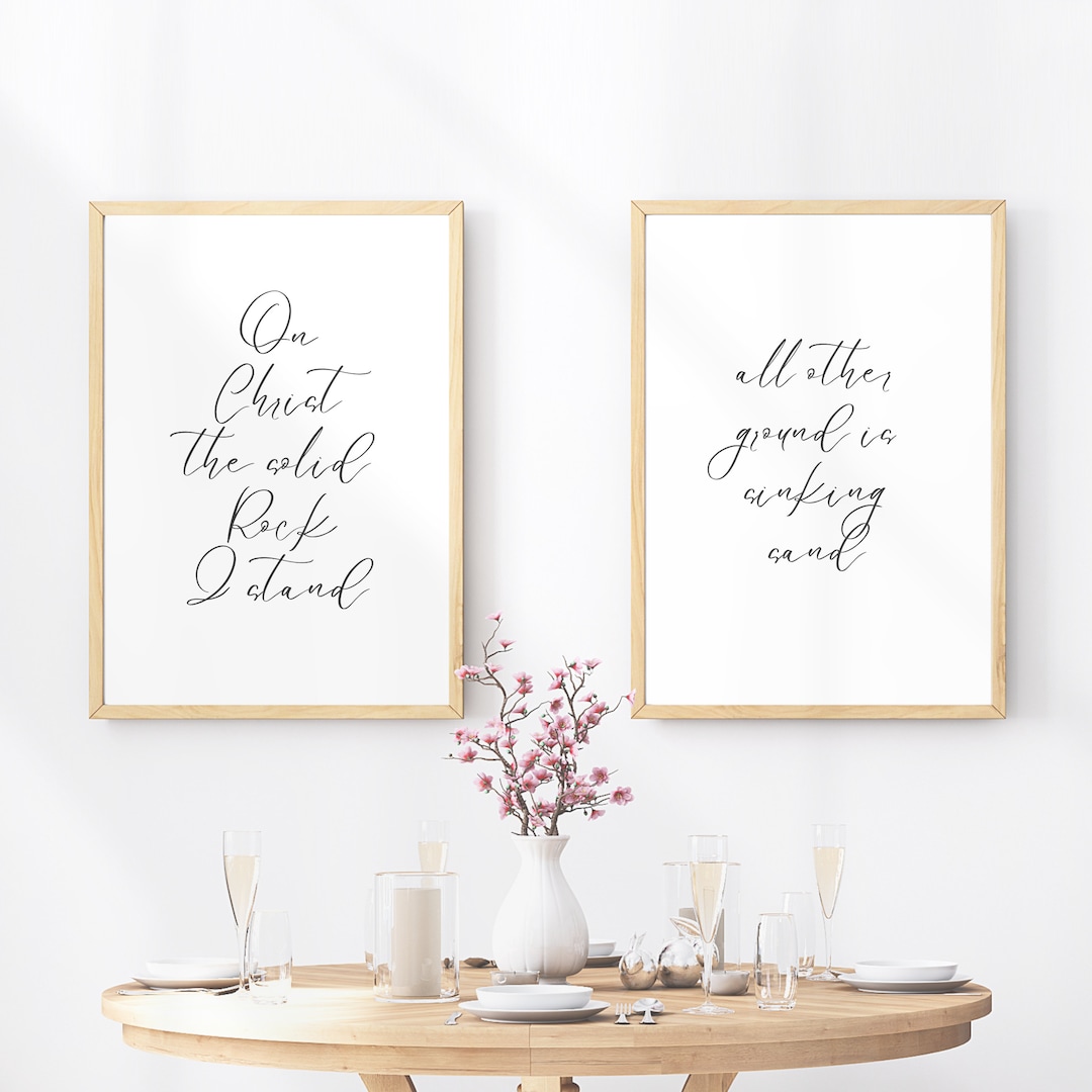The Solid Rock Poster Set | Digital Download | Christian Wall Art ...
