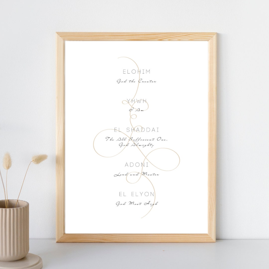 Hebrew Names of God Poster | Digital Download | Christian Wall Art ...