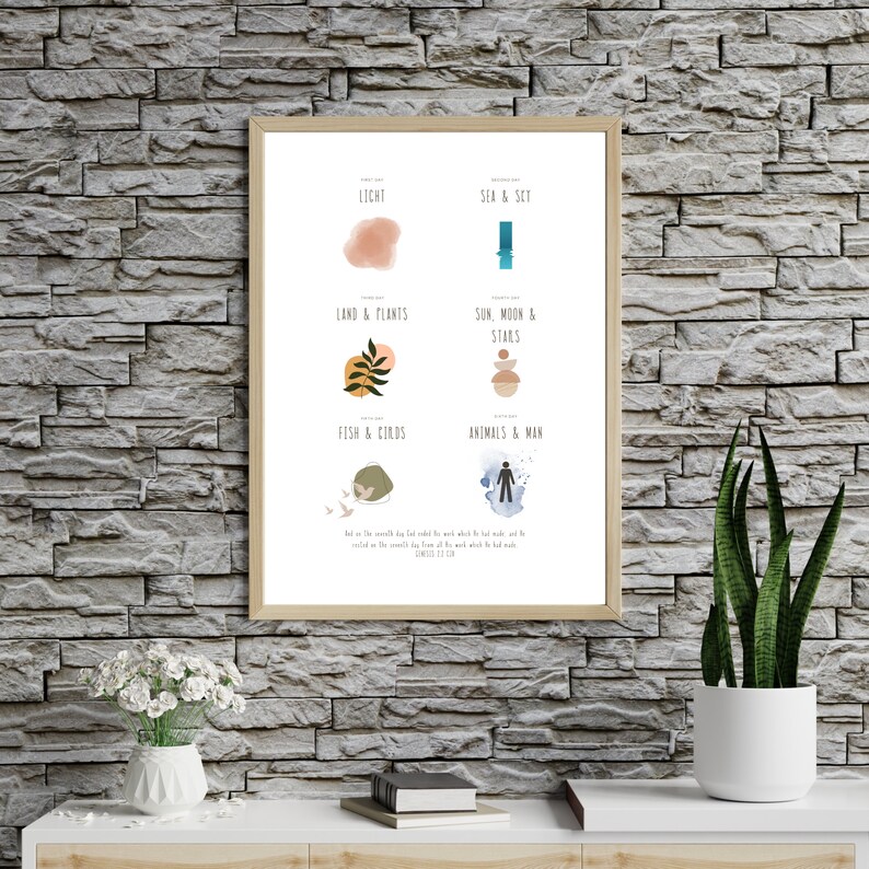 Days of Creation Poster | Digital Download | Bible Verse Poster ...