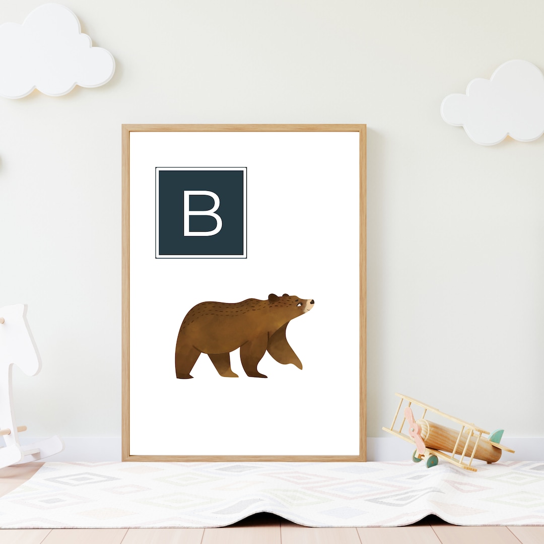 B is for Bear Poster | Alphabet Poster | Digital Download | Bear ...