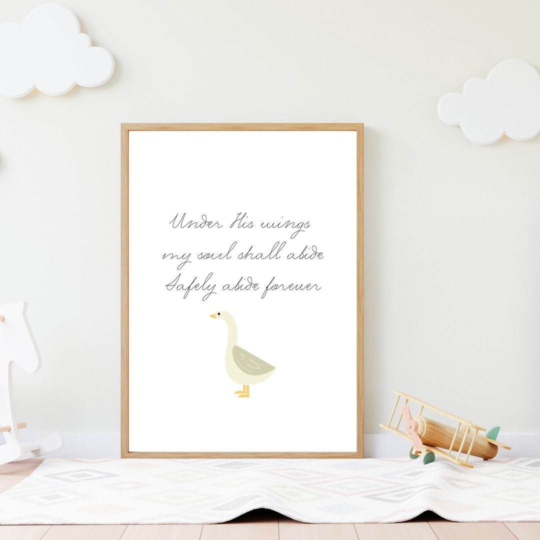 Under His Wings Poster | Digital Download | Christian Wall Art ...