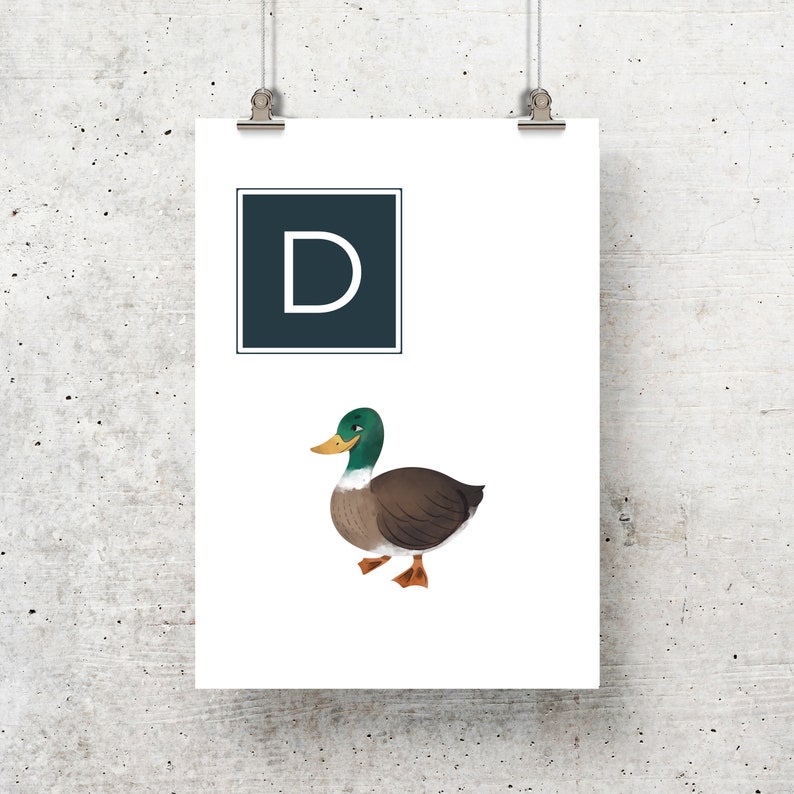 D is for Duck Poster | Alphabet Poster | Digital Download | Nursery ...