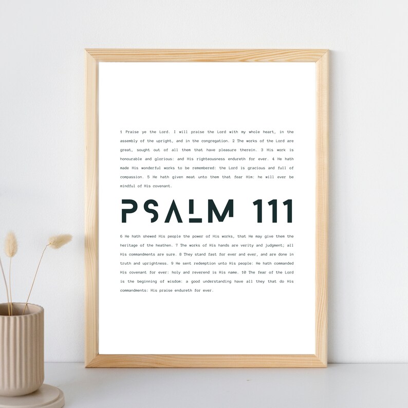 His Praise Endureth Forever Poster | Psalm 111 | Digital Download ...