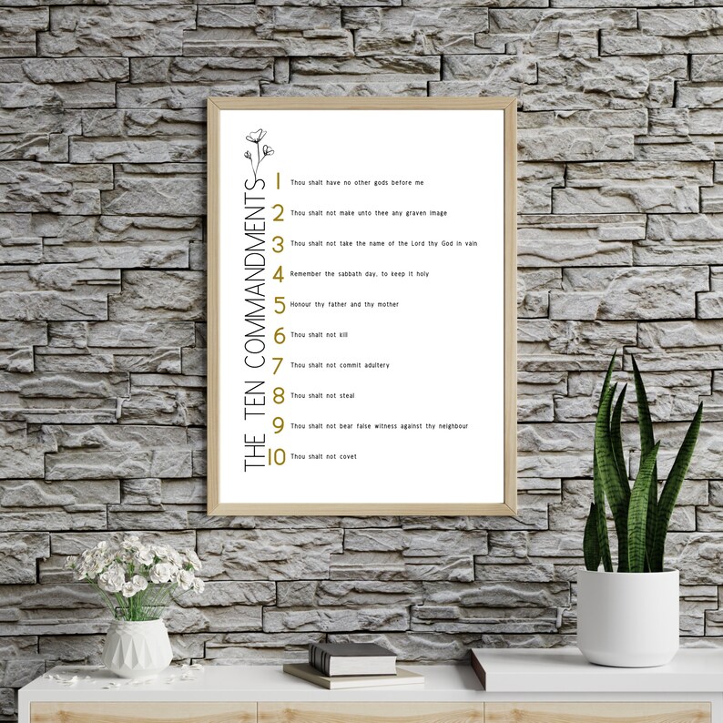 The Ten Commandments Poster | Digital Download | Christian Wall Art ...