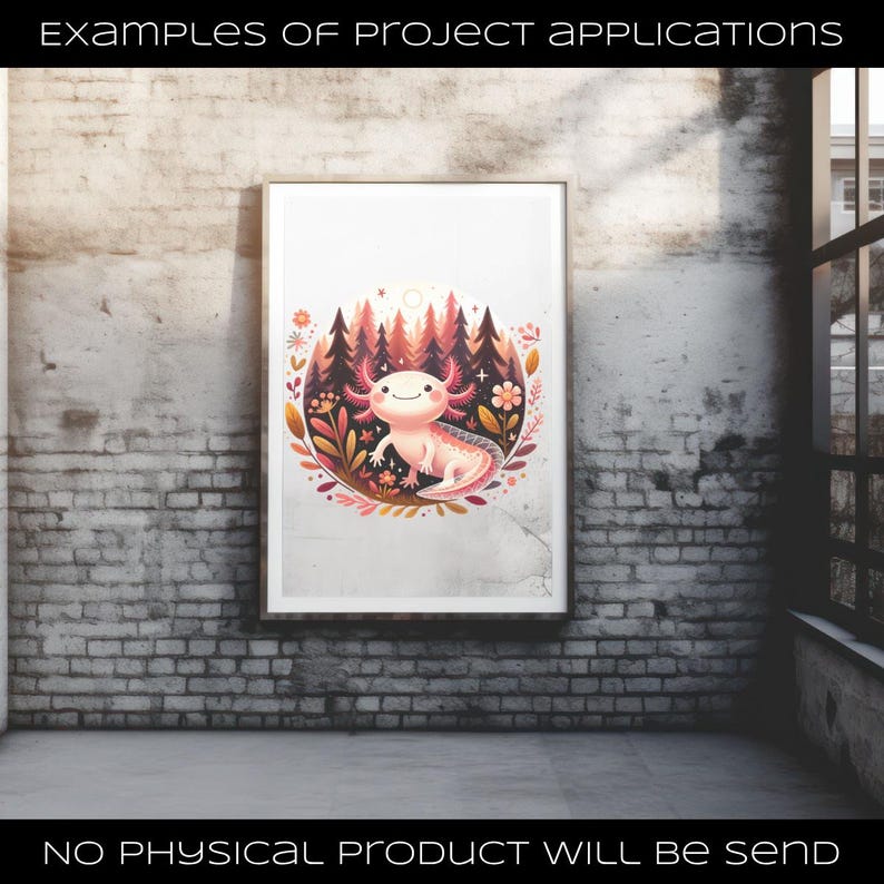 Axolotl Design Png Jpg Pdf Files Cute Axolotl Clipart Salamander ...