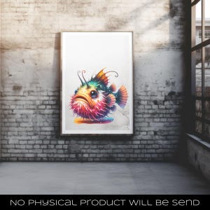 Watercolor Cute Anglerfish Bundle – Digital Instant Download Clipart ...