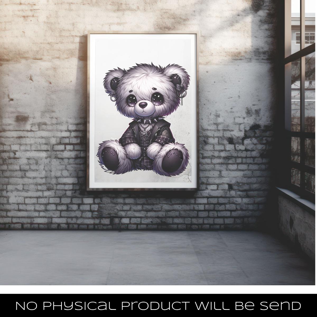 Gothic Teddy Bear Clipart Bundle Digital Instant Download Gothic Bear ...