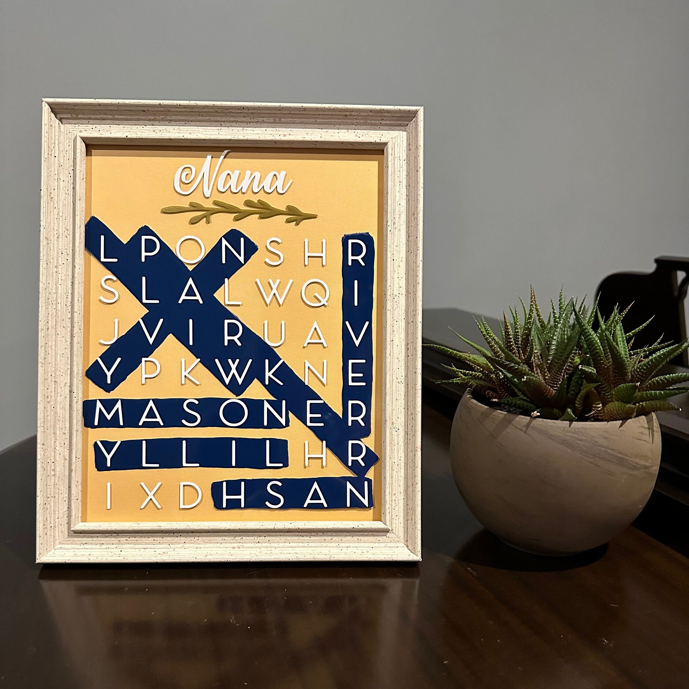 Personalized Word Search Art Unique Gift Customized Word - Etsy