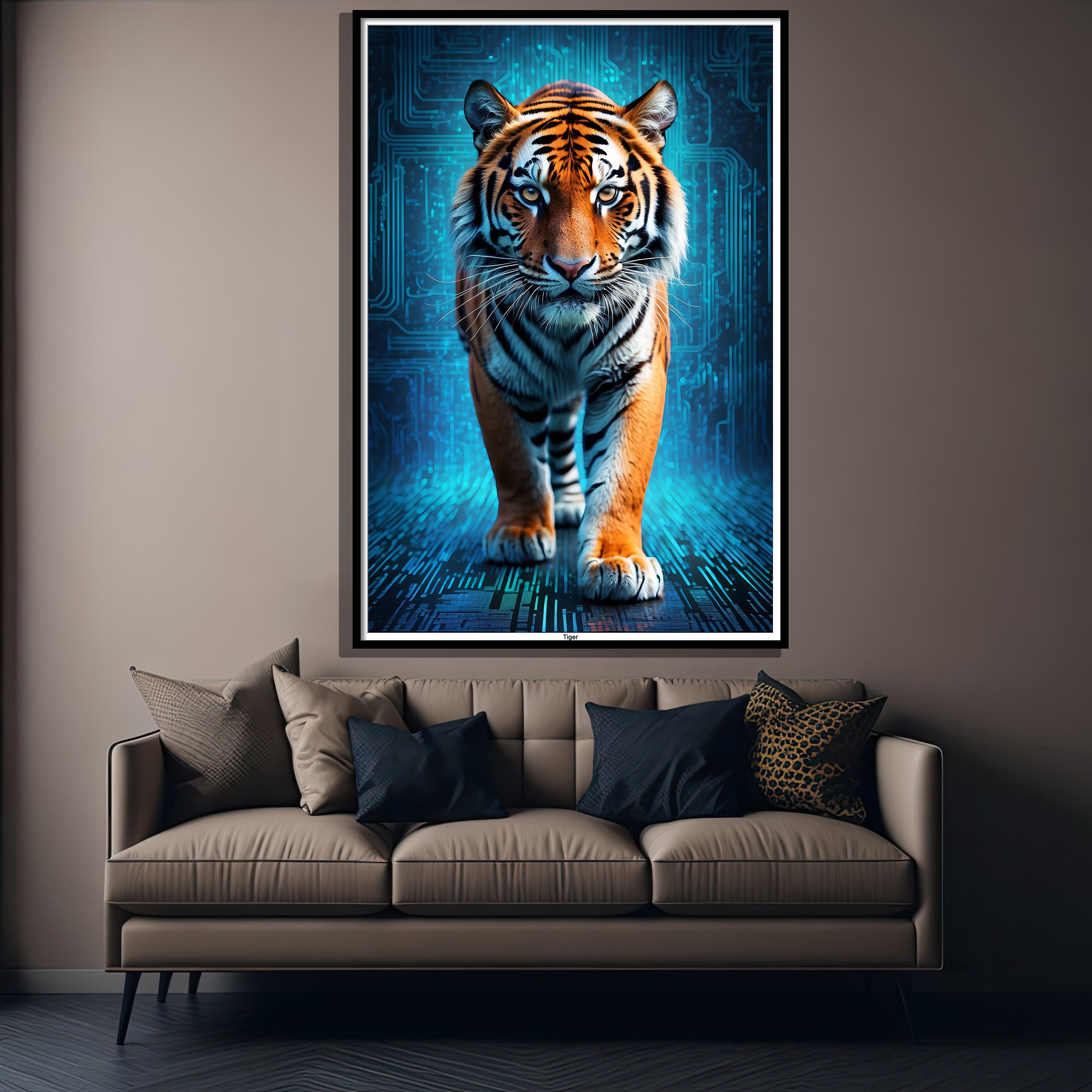 Tiger Head Png, Tiger QR Code Pattern, Binary Code Tiger Portrait in ...