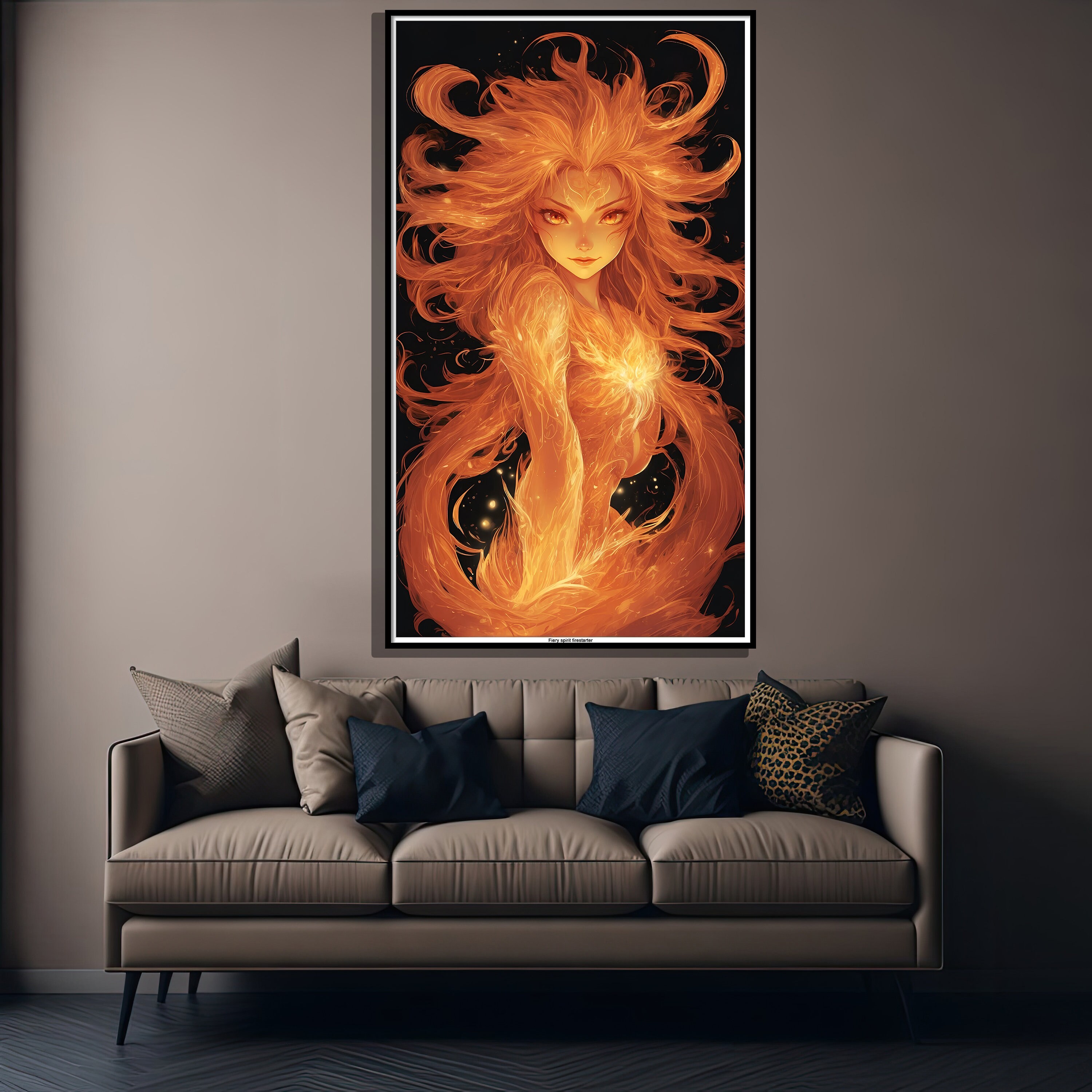 Fiery Spirit Firestarter, Cartoon Art, Colorful Colors-art, Print ...
