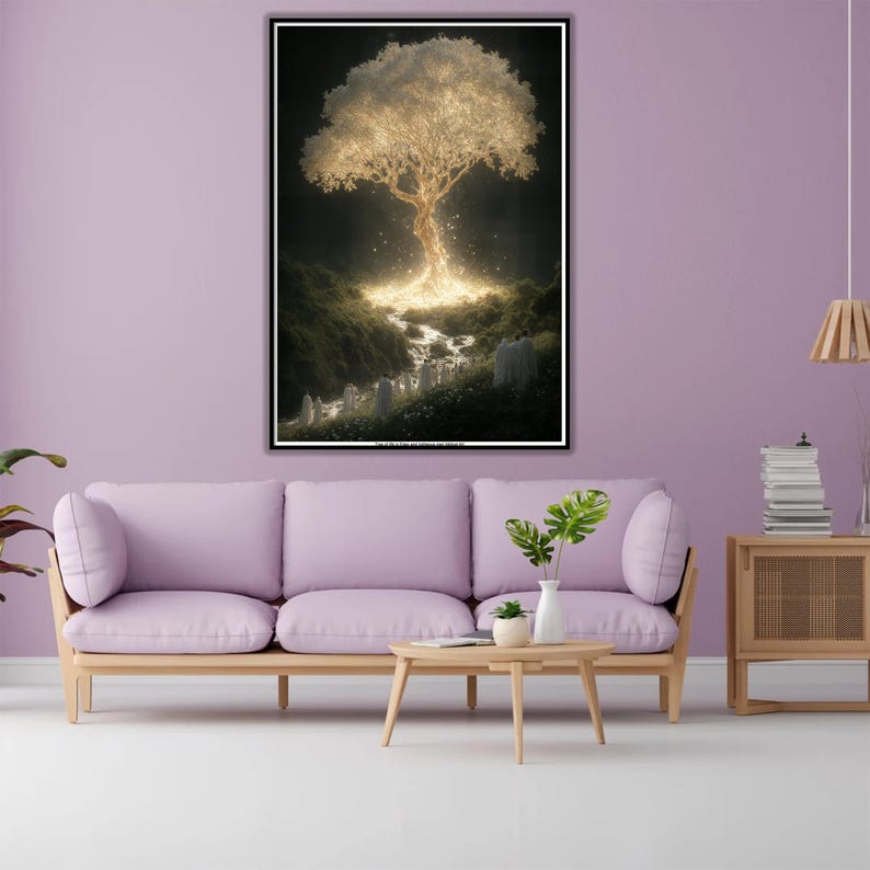 Biblical Art of Eden, Tree of Life Digital Illustration Spiritual Gift ...