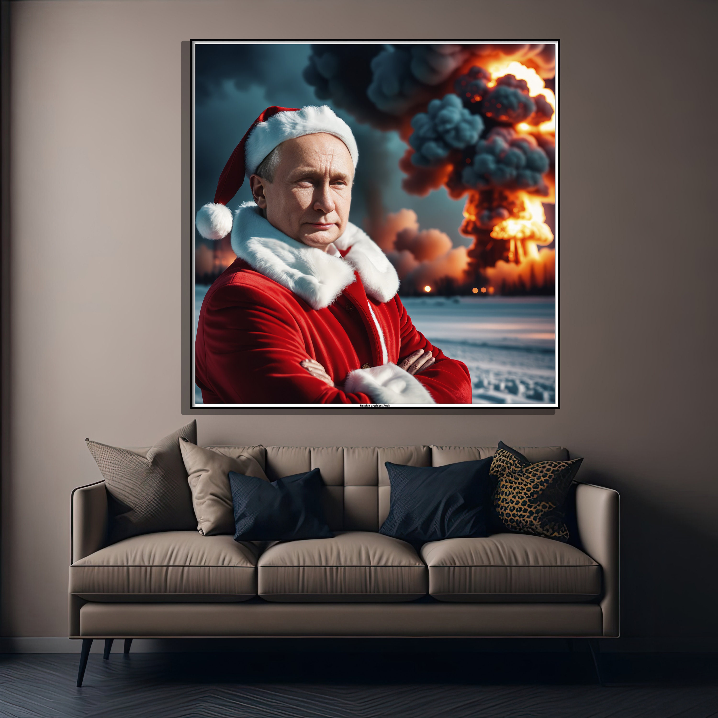 Putin Santa Claus Collage Art Style Funny New Year's Collage Art ...