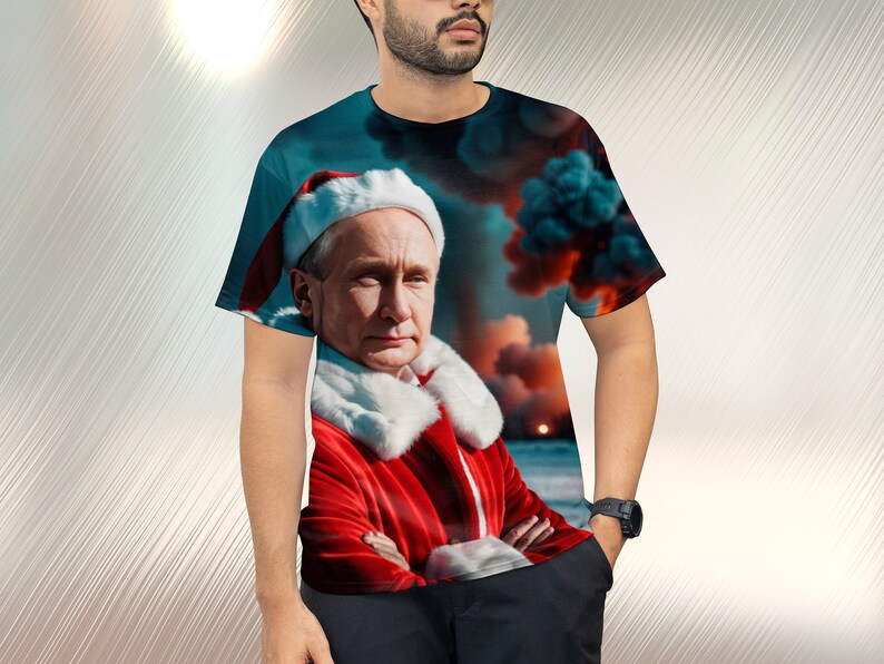 Putin Santa Claus Collage Art Style Funny New Year's Collage Art ...