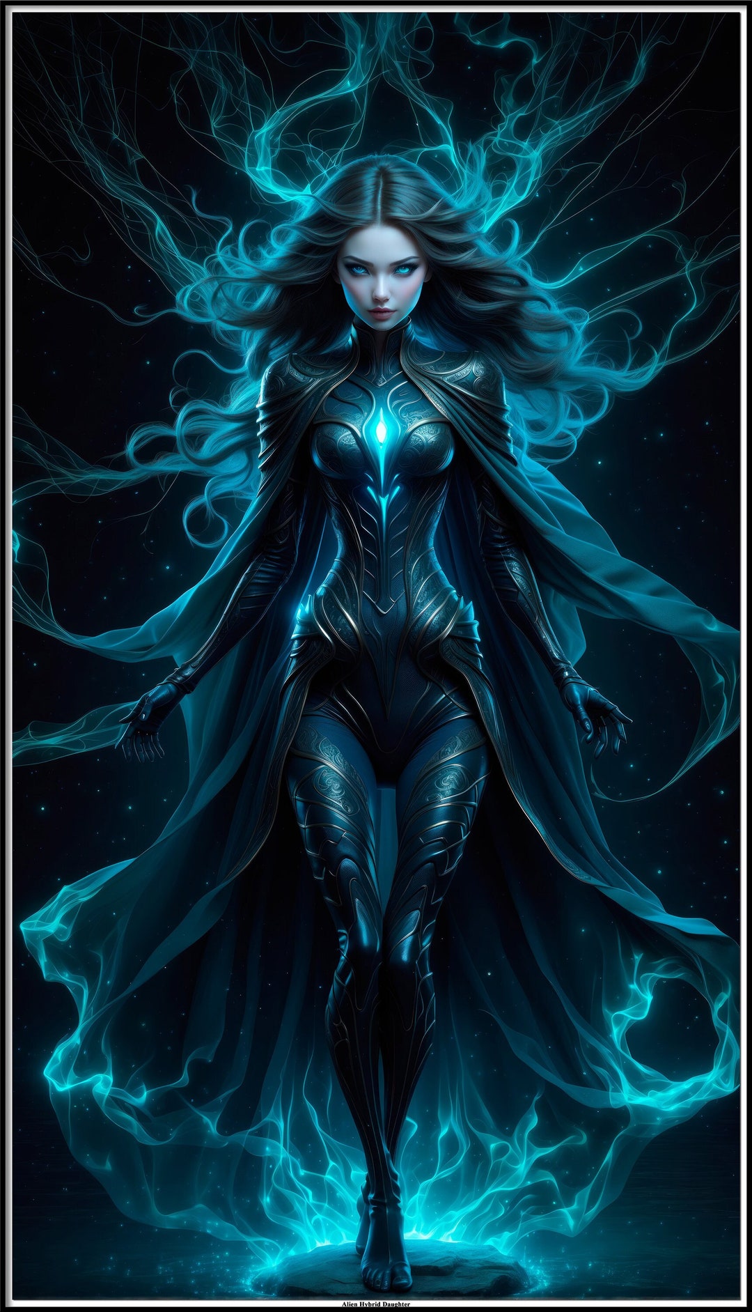 Toxic Punk Alien Hybrid Daughter | Sci-fi Concept Art | Perfect Gift ...