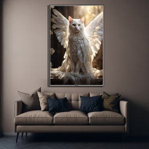Celestial Companion: Angel Cat Digital Art Print Bundle Christmas Gift ...