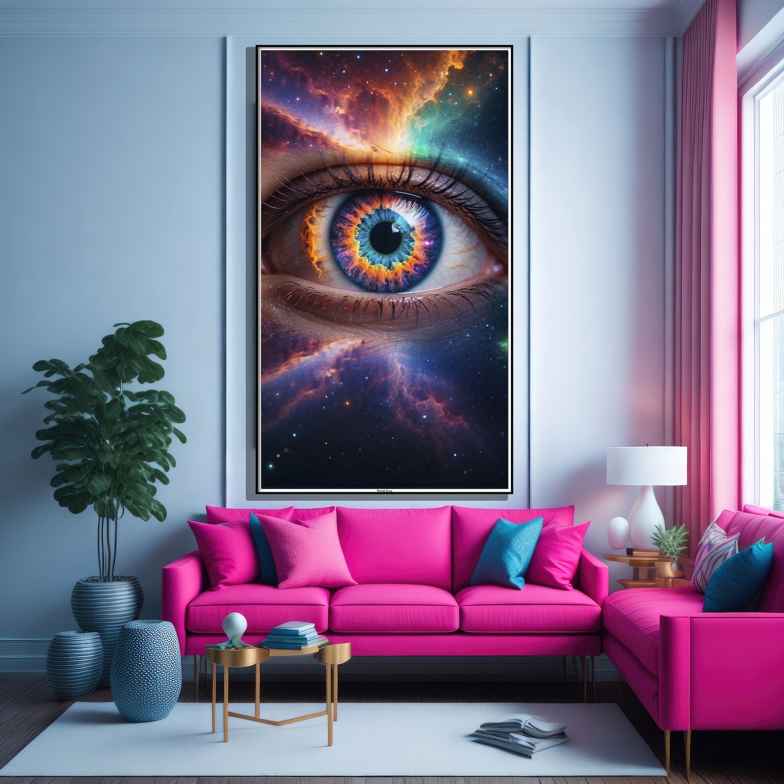 Hidden Metropolis Aglow Unveiling the Iris's Nebula Celestial Realm ...