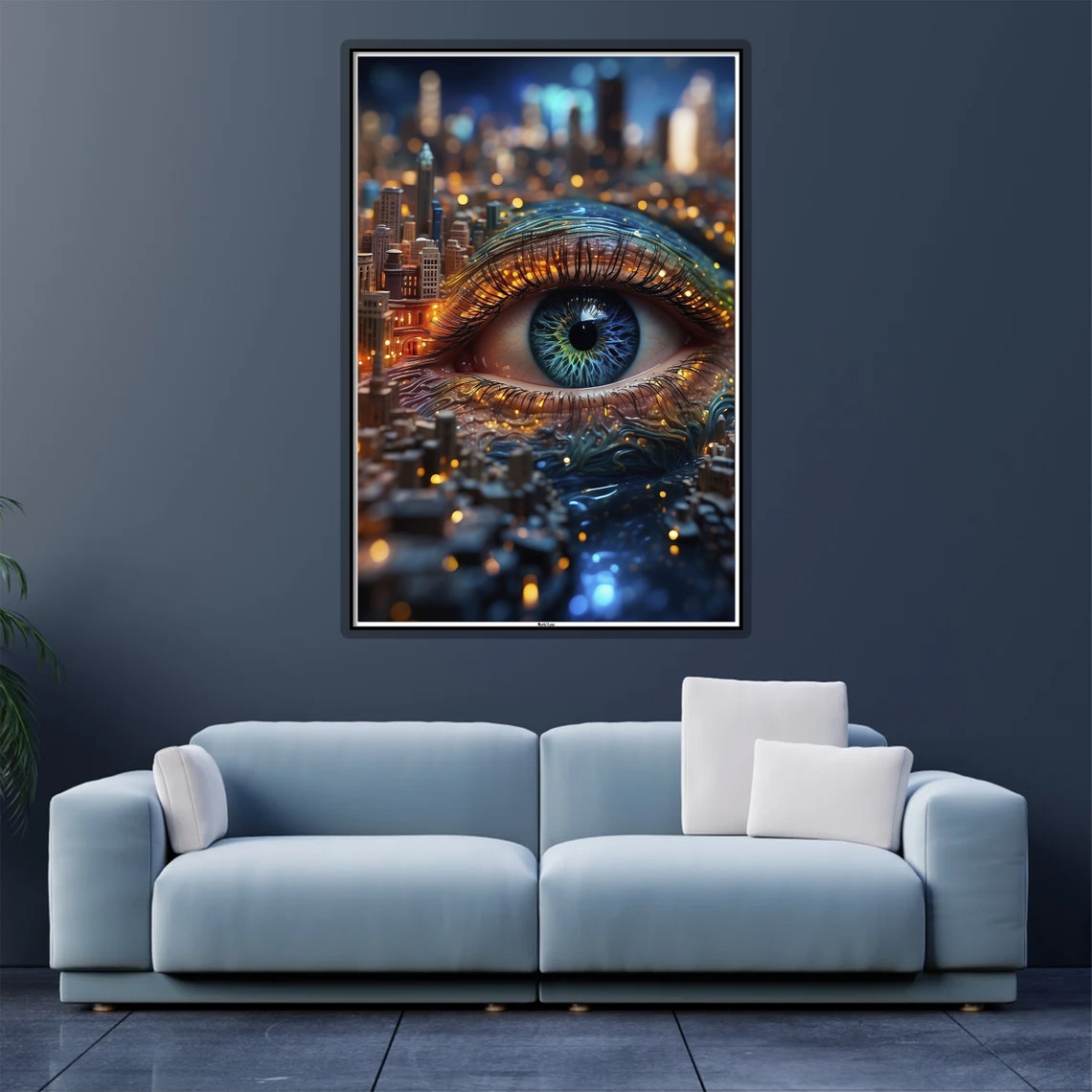 Hidden Metropolis Aglow Unveiling the Iris's Nebula Celestial Realm ...