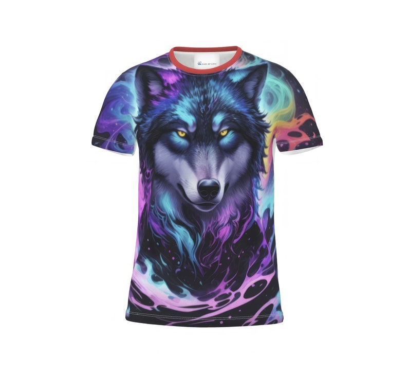 Vibrant Abstract Centered Wolf Art Print With Colorful Gradients ...