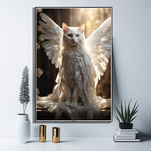 Celestial Companion: Angel Cat Digital Art Print Bundle Christmas Gift ...
