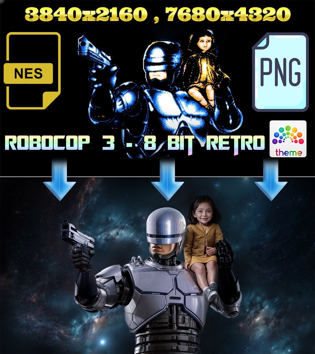 Robocop 3 - 8 Bit Retro Gaming Poster Samsung Frame TV Art Nostalgic ...