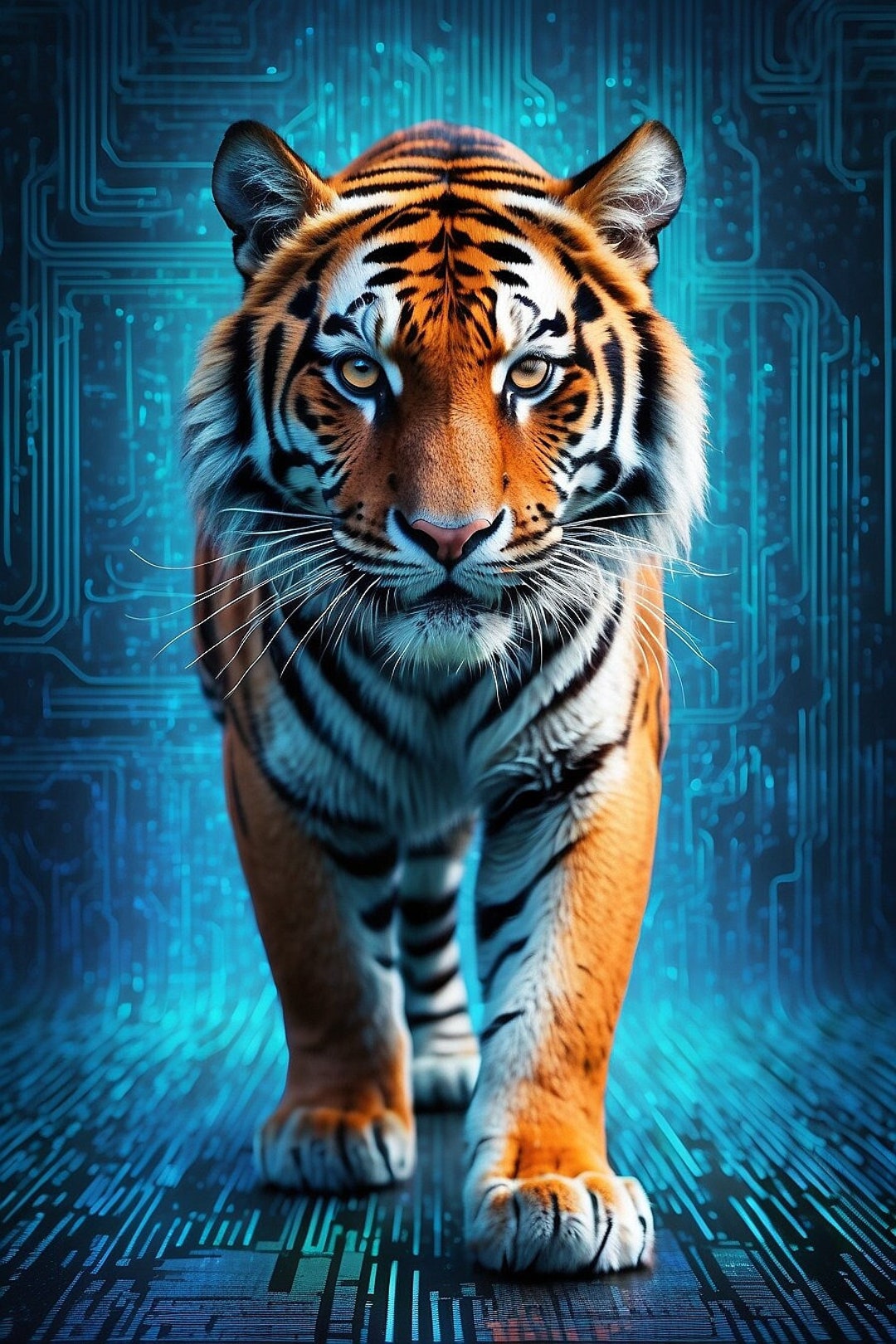 Tiger Head Png, Tiger QR Code Pattern, Binary Code Tiger Portrait in ...