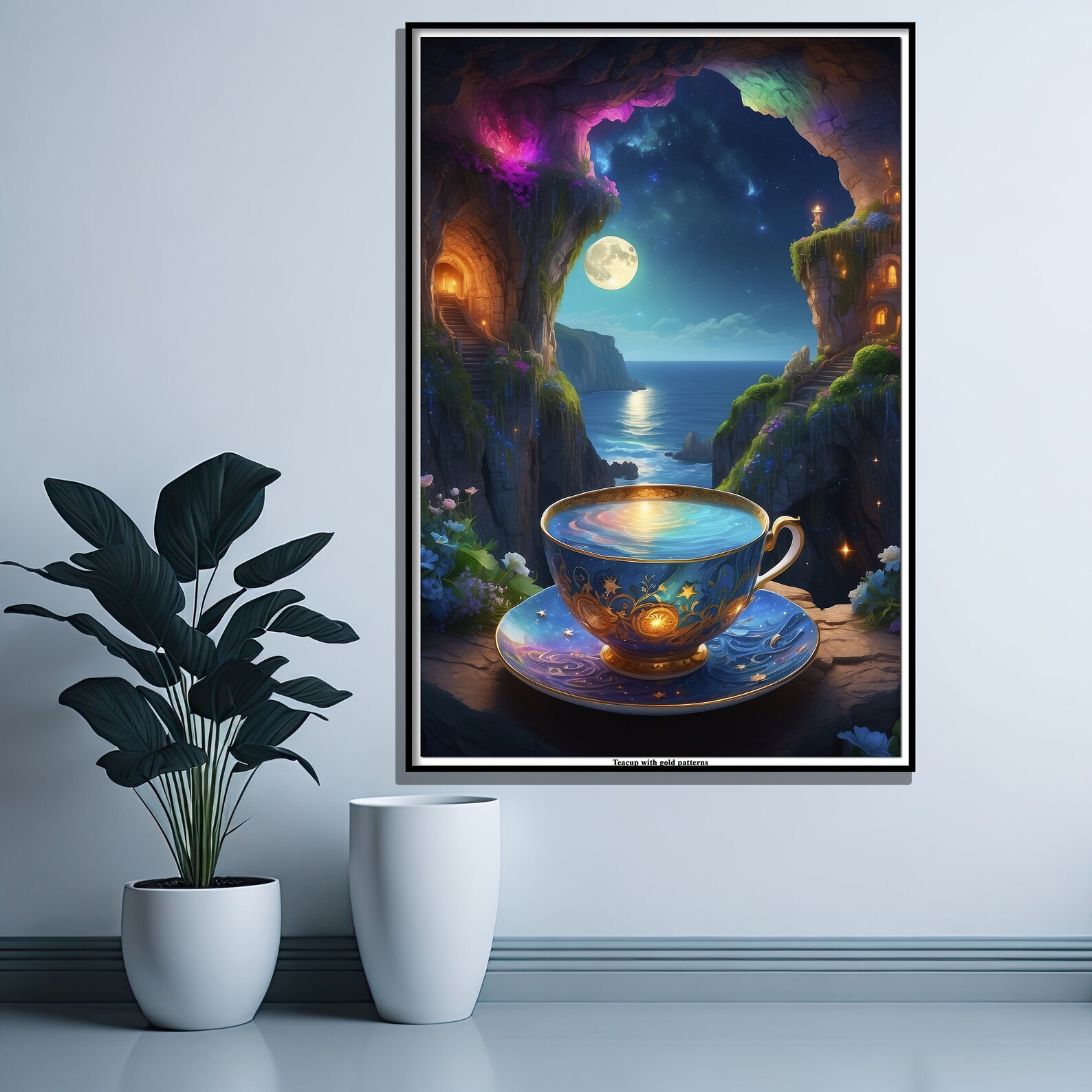 Surrealism Fantasy Concept Art Featuring a Triadic Colored Stars Float ...