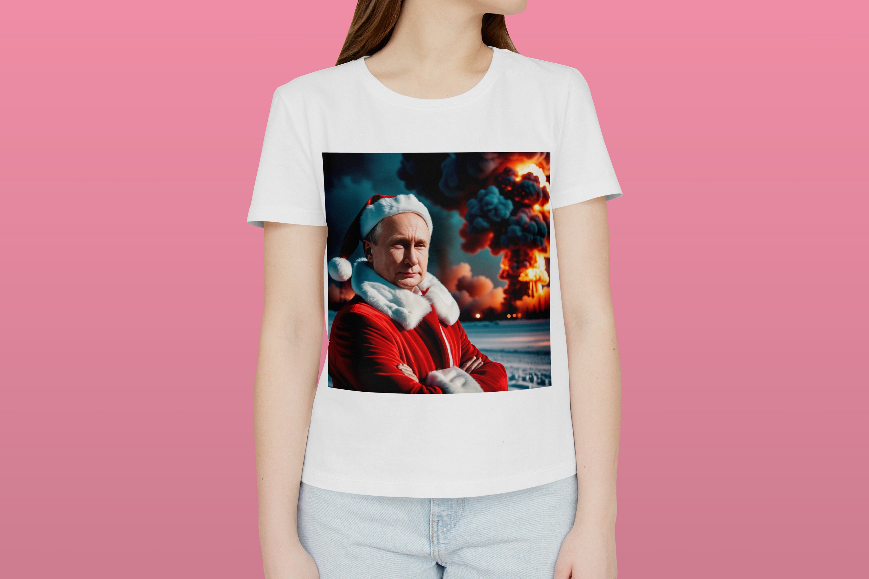 Putin Santa Claus Collage Art Style Funny New Year's Collage Art ...