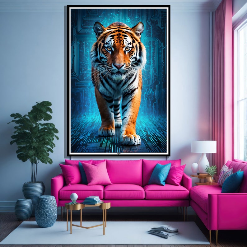 Tiger Head Png, Tiger QR Code Pattern, Binary Code Tiger Portrait in ...