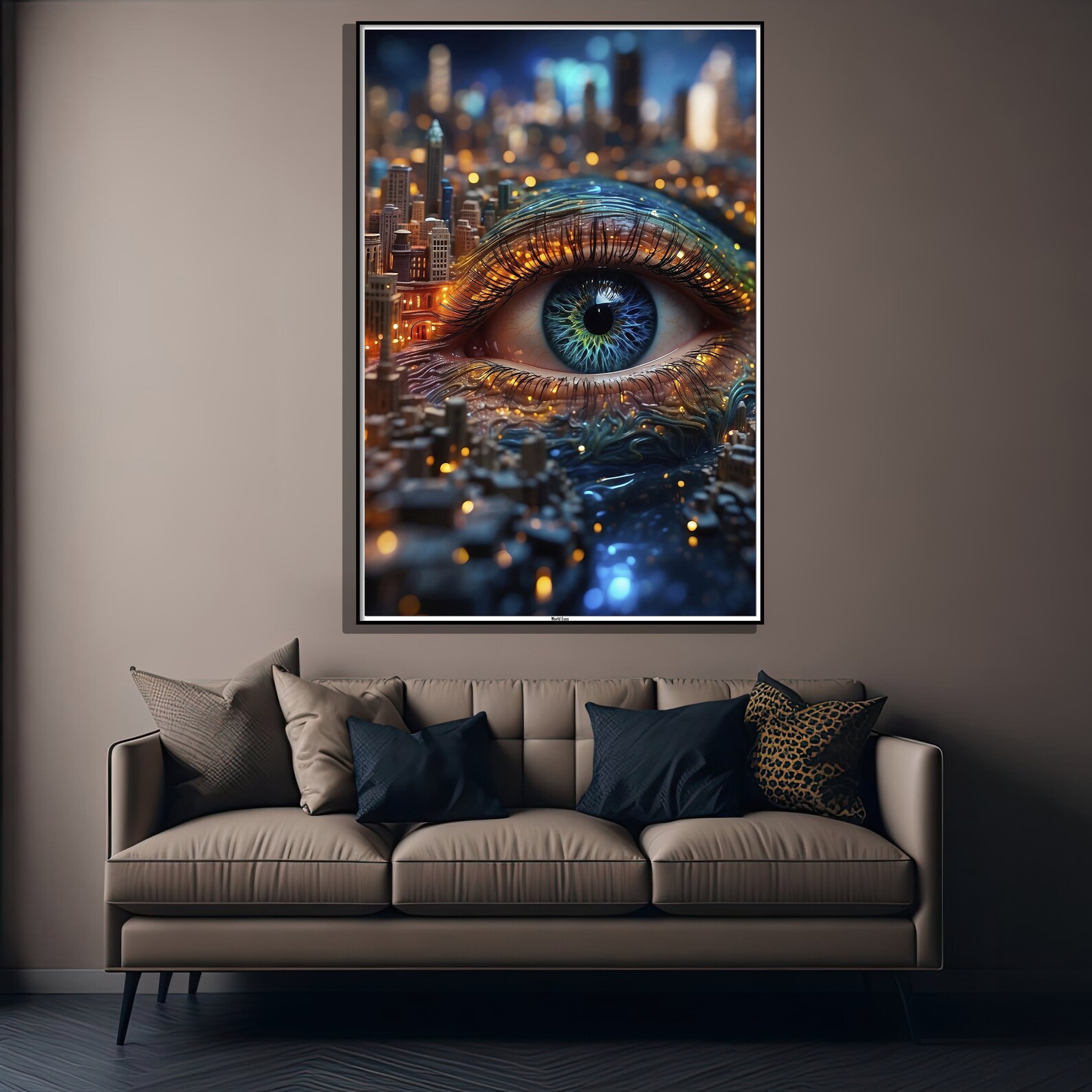 Hidden Metropolis Aglow Unveiling the Iris's Nebula Celestial Realm ...