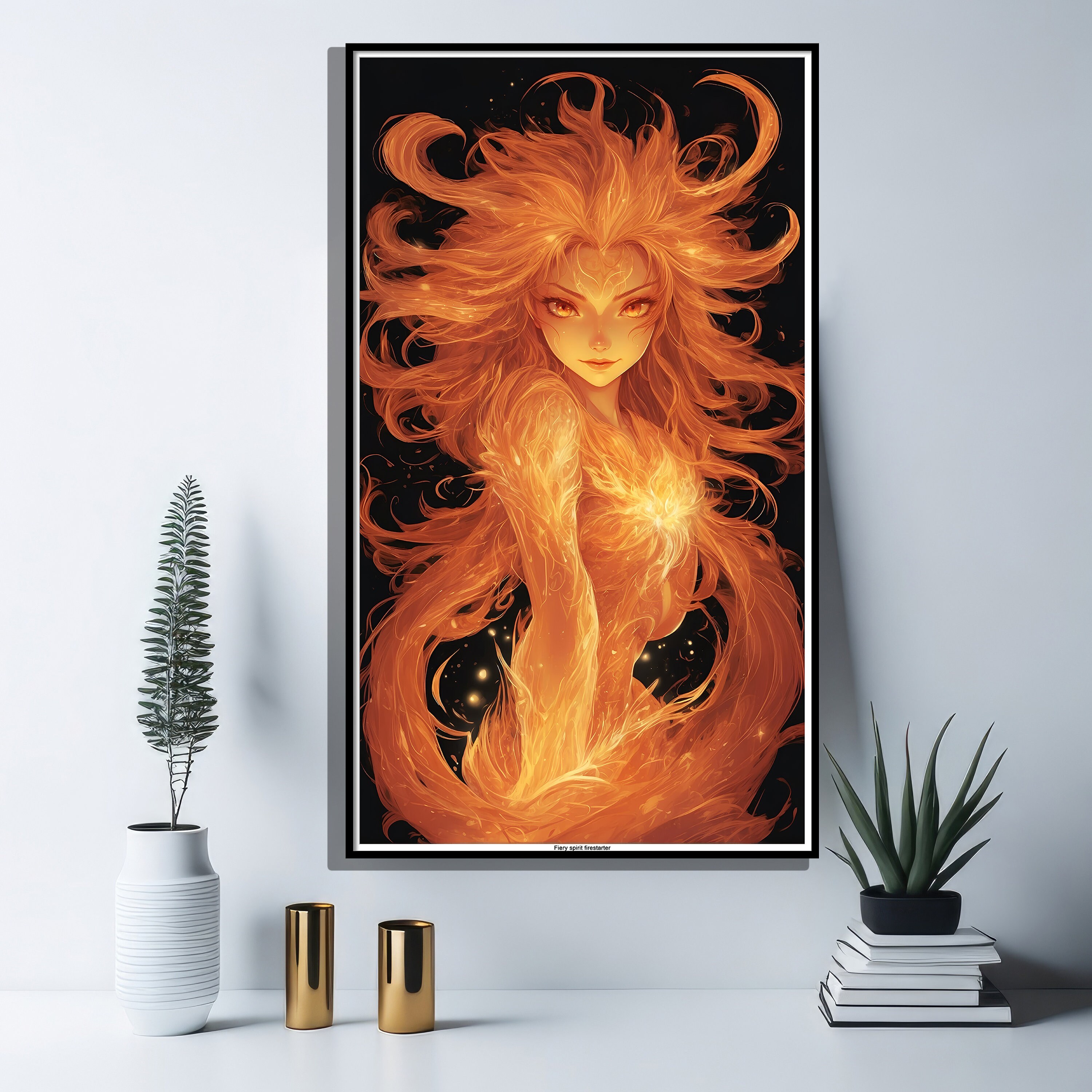 Fiery Spirit Firestarter, Cartoon Art, Colorful Colors-art, Print ...