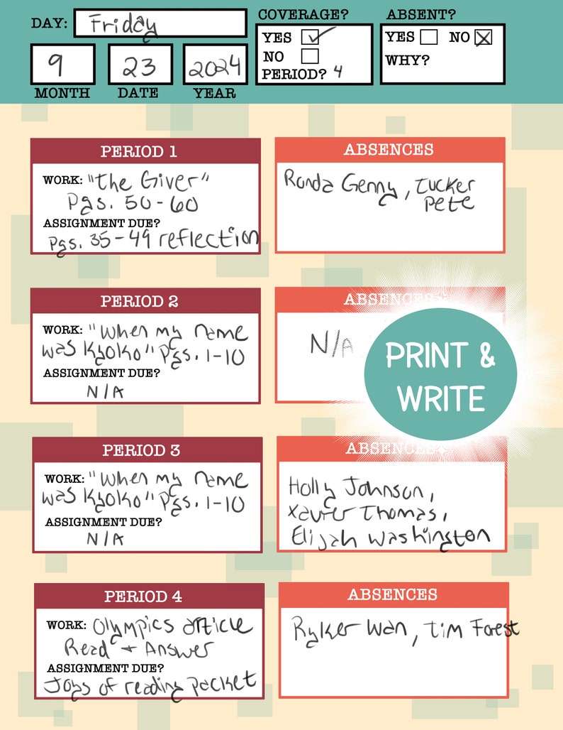 Digital Teacher Planner - Printable, Fill-in, Notebook, Teaching ...
