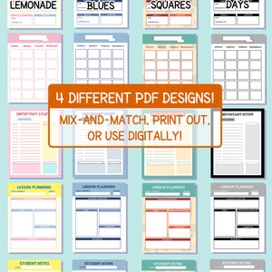 Digital Teacher Planner - Printable, Fill-in, Notebook, Teaching ...