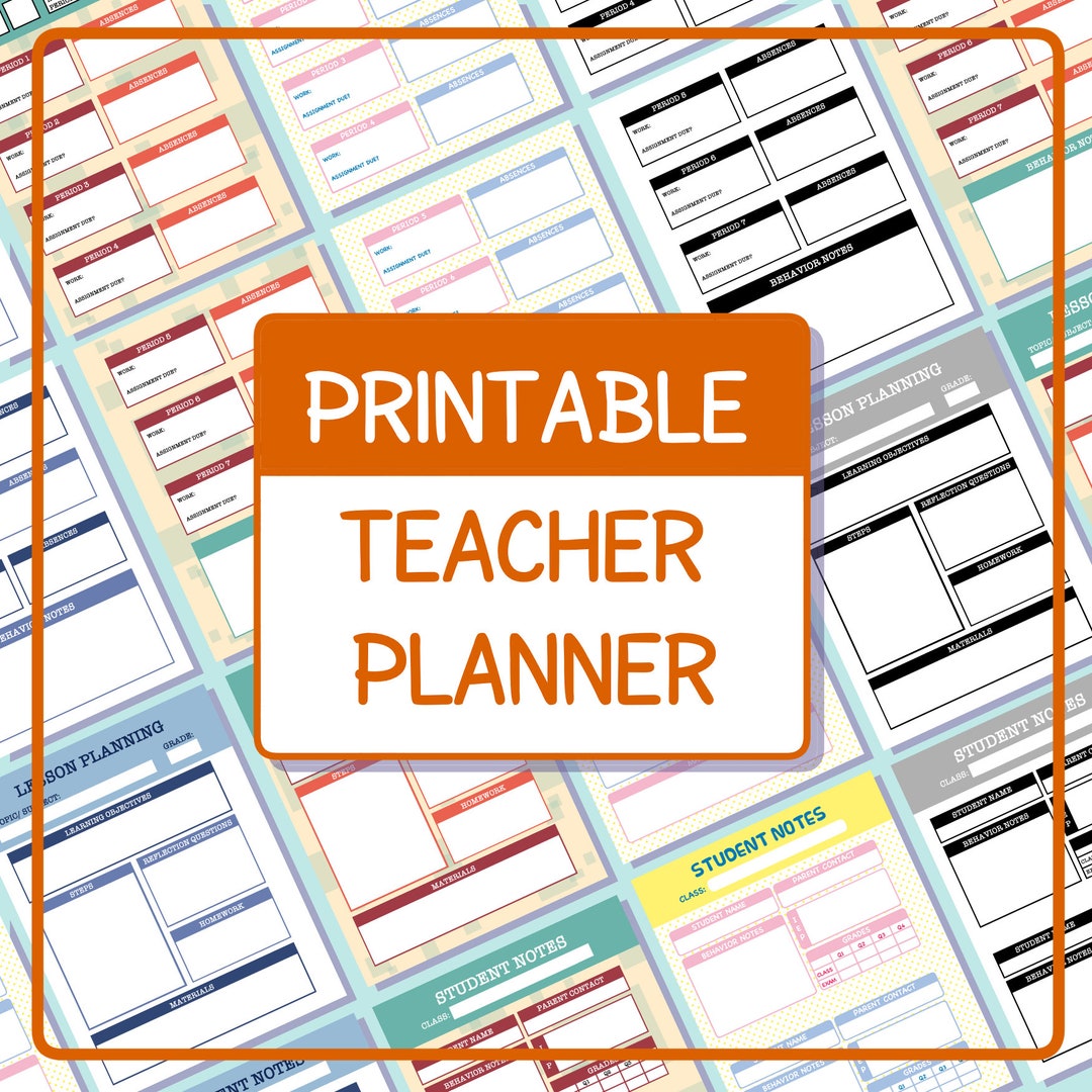 Digital Teacher Planner - Printable, Fill-in, Notebook, Teaching ...