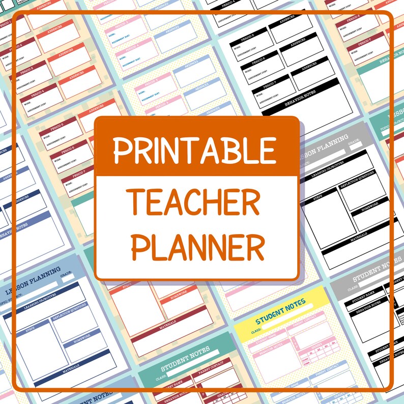 Digital Teacher Planner - Printable, Fill-in, Notebook, Teaching ...