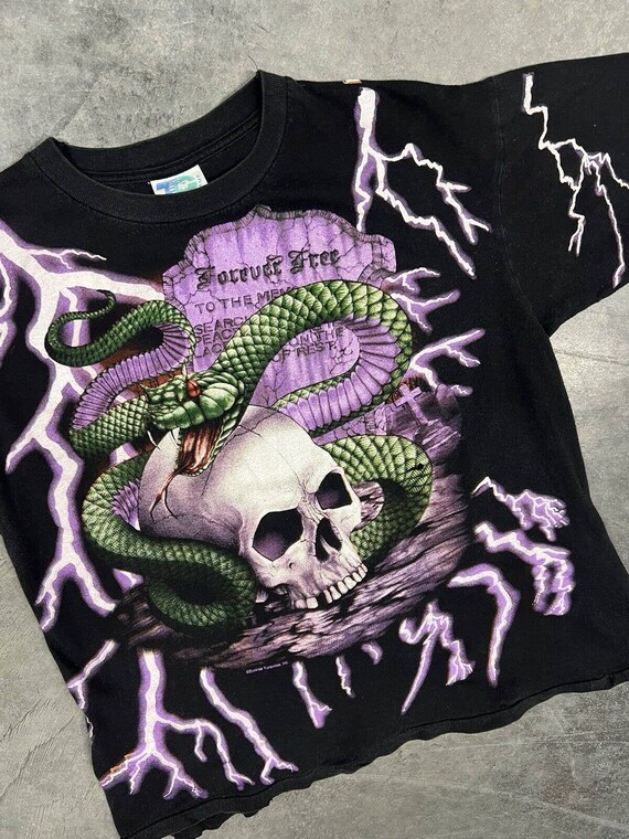 Vintage Vintage 1990s Skeleton Crew Bones Full Print … - Gem