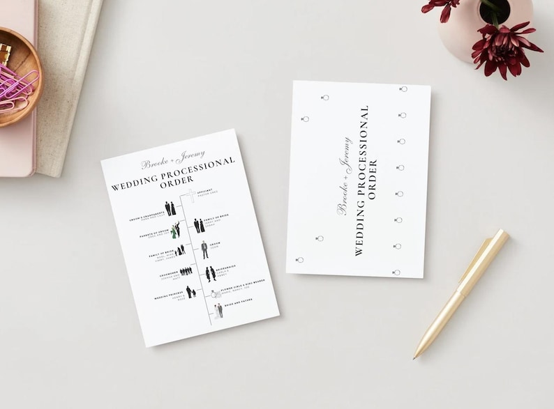 Editable Wedding Processional Planner – Canva Template – Rehearsal ...