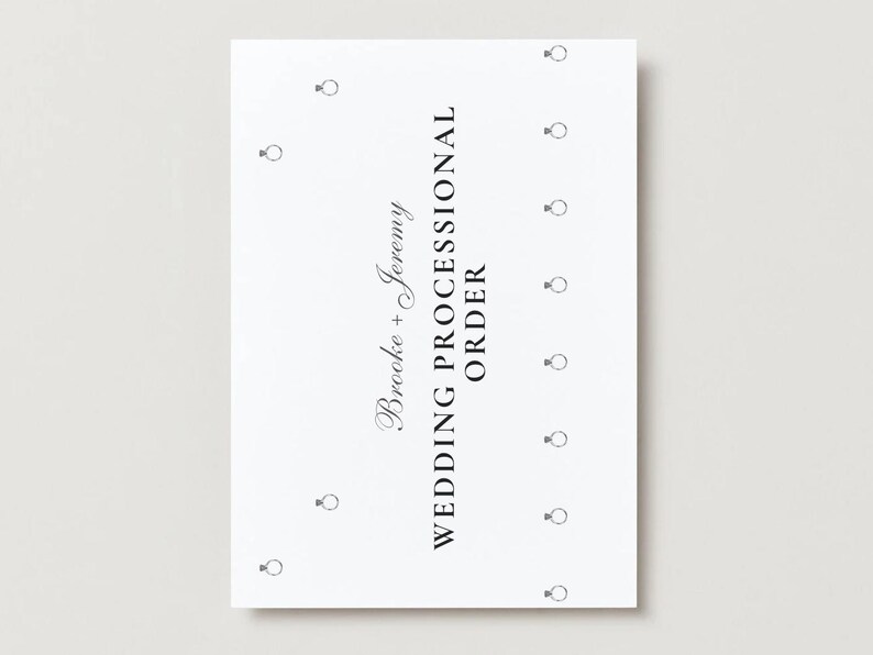 Editable Wedding Processional Planner – Canva Template – Rehearsal ...