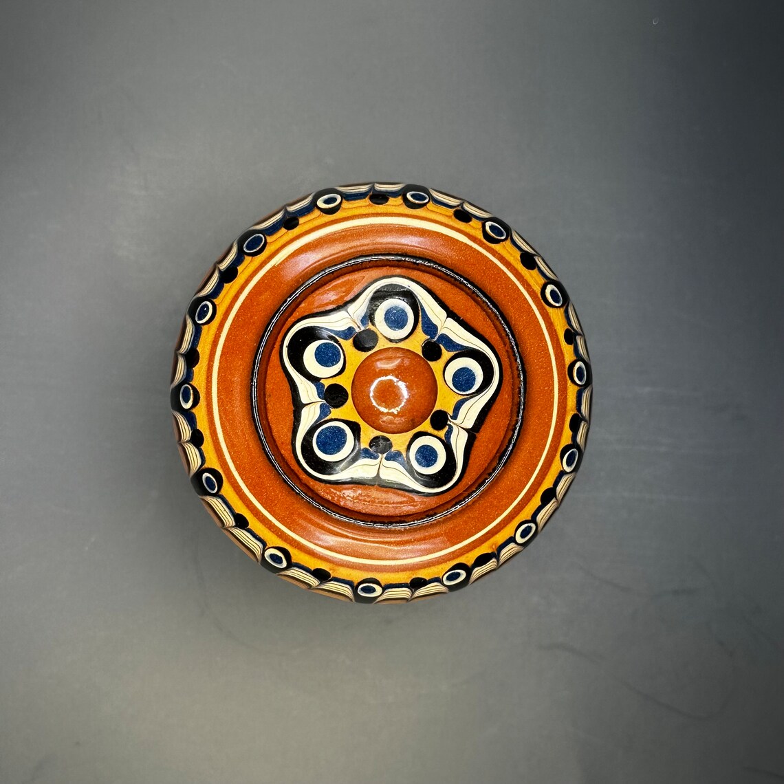 Vintage Bulgarian Troyan Redware Teapot Sugar Creamer - Peacock Pattern ...