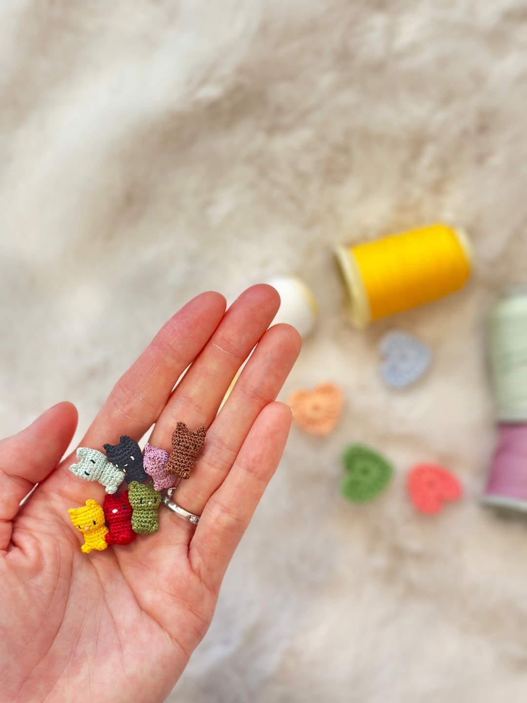 Micro Cat, Miniature Cat, Tiny Animals, Handmade Crochet Mini Cat, Doll ...