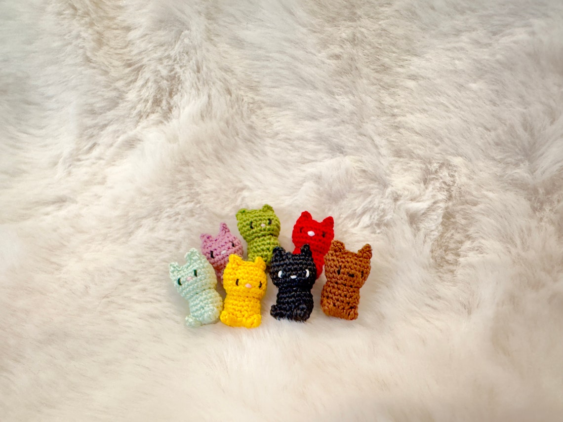 Micro Cat, Miniature Cat, Tiny Animals, Handmade Crochet Mini Cat, Doll ...